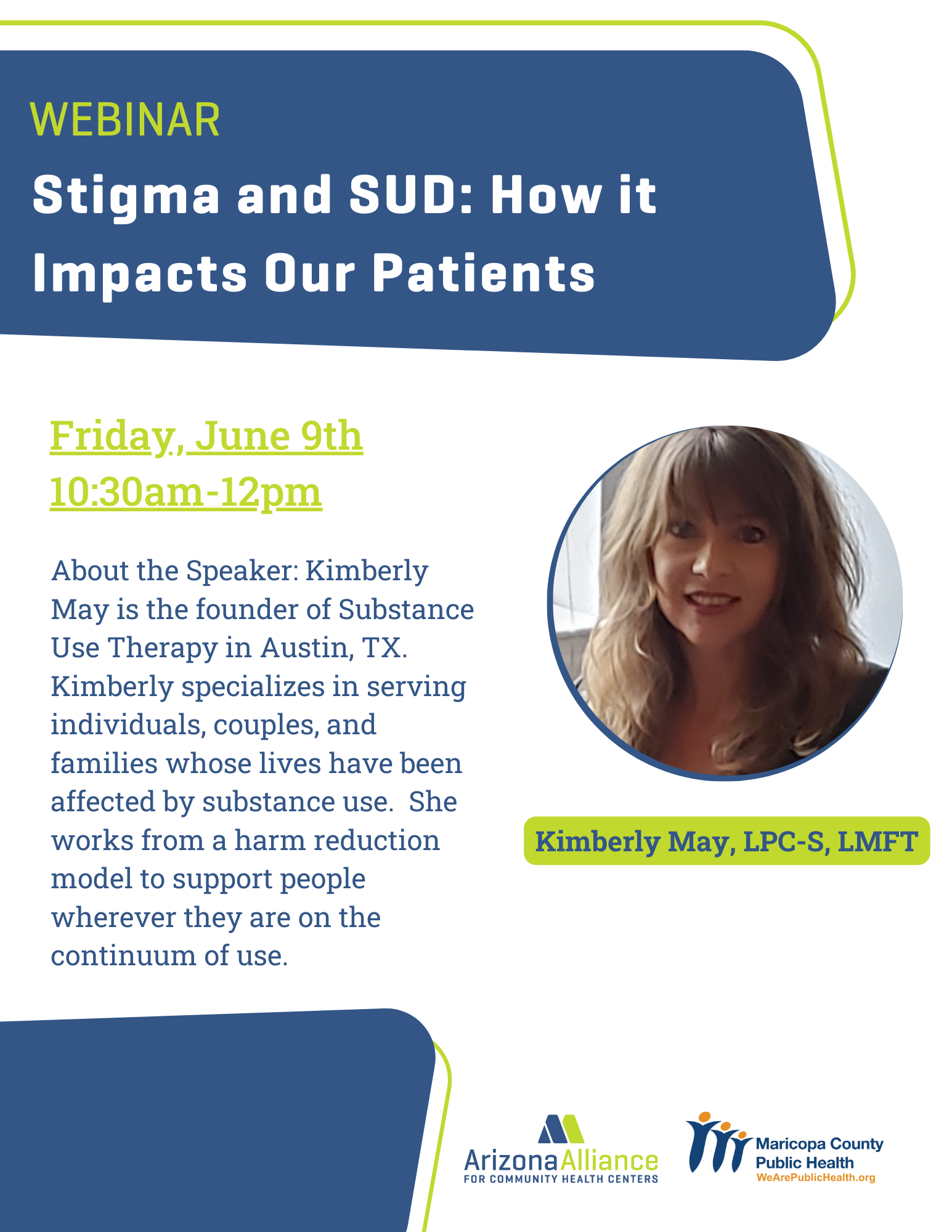 Upcoming Webinar on Stigma & SUD - AACHC